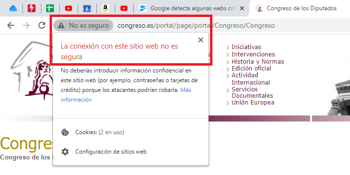 Google detecta algunas webs conocidas como no seguras